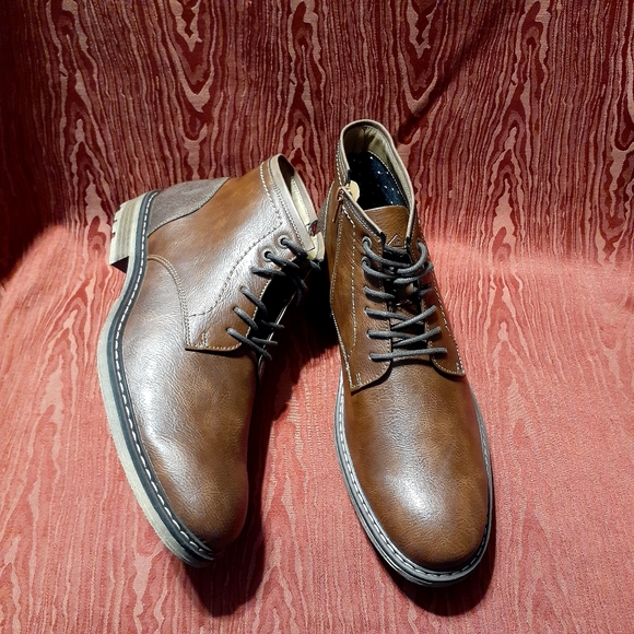 Hawker Rye | Shoes | Hawker Rye Mens Brown Frausen Contrast Stitch Chukka Ankle Boots Us New ...